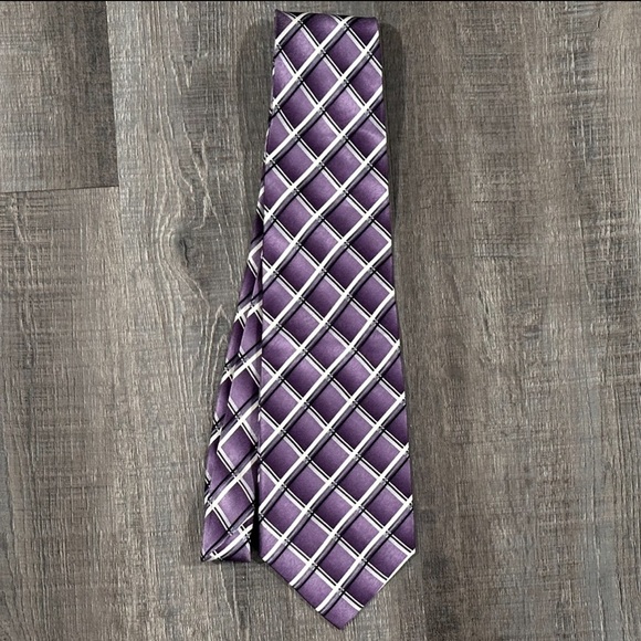 Pierre Cardin | Accessories | Standard Length Purple Diamond Plaid ...